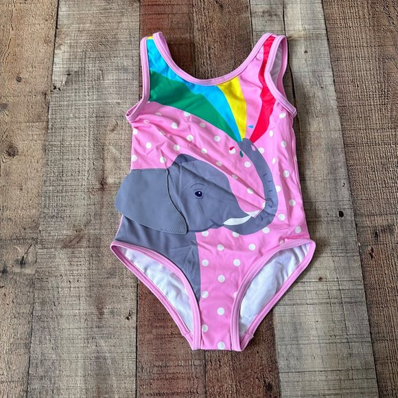 Mini Boden | Swim | Mini Boden Pink And White Polka Dot Elephant Print ...